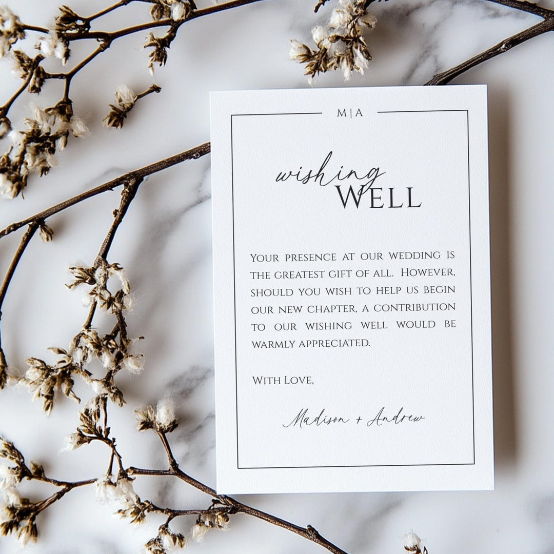 Modern Wishing Well Card, Canva Template (digital Download), 3.5x5 ...