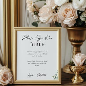 Bible Guest Book Sign, Canva Template (digital Download), 5x7 / 8x10 ...