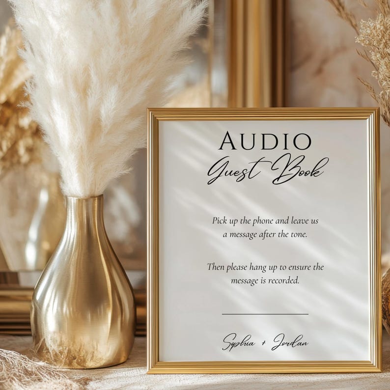 Audio Guest Book Sign, Canva Template (digital Download 5x7/8x10 ...