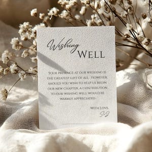 Minimalist Wedding Wishing Well Card, Editable Canva Template (digital ...