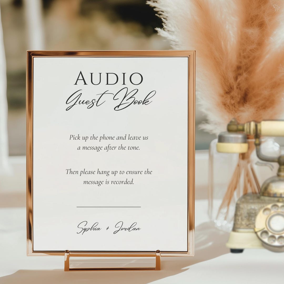 Audio Guest Book Sign, Canva Template (digital Download 5x7/8x10 ...