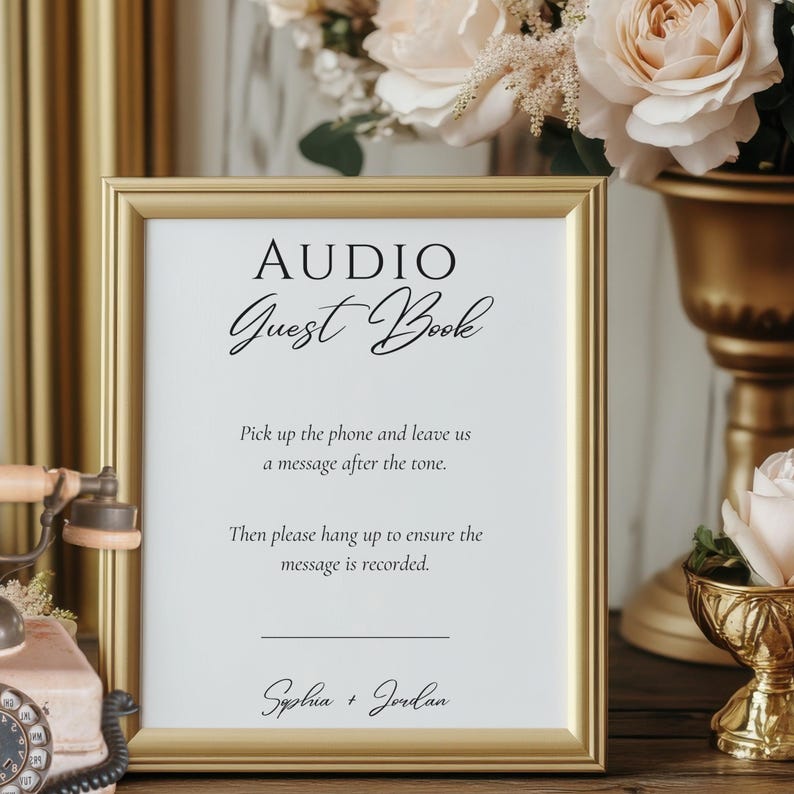 Audio Guest Book Sign, Canva Template (digital Download 5x7/8x10 ...