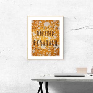 Think Positive Quote DIY Downloadable Printable Wall Art - Etsy