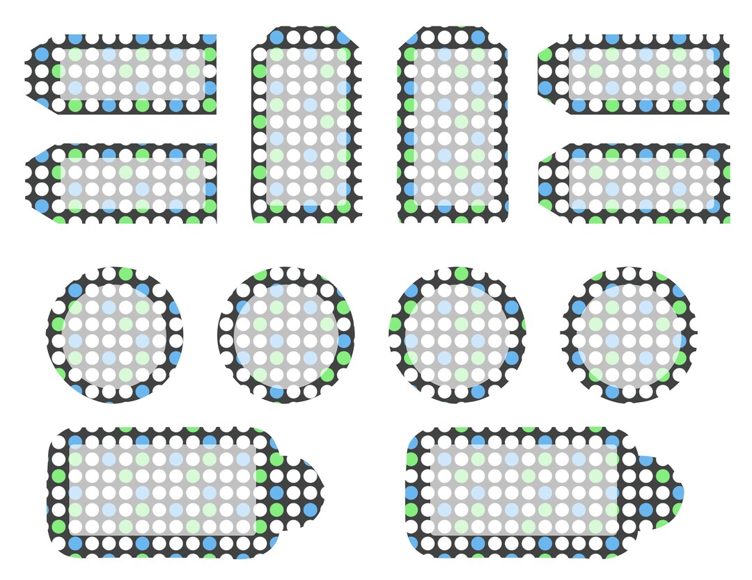 Printable DIY Gift Tags Blue and Green Polka Dot Pattern Instant ...