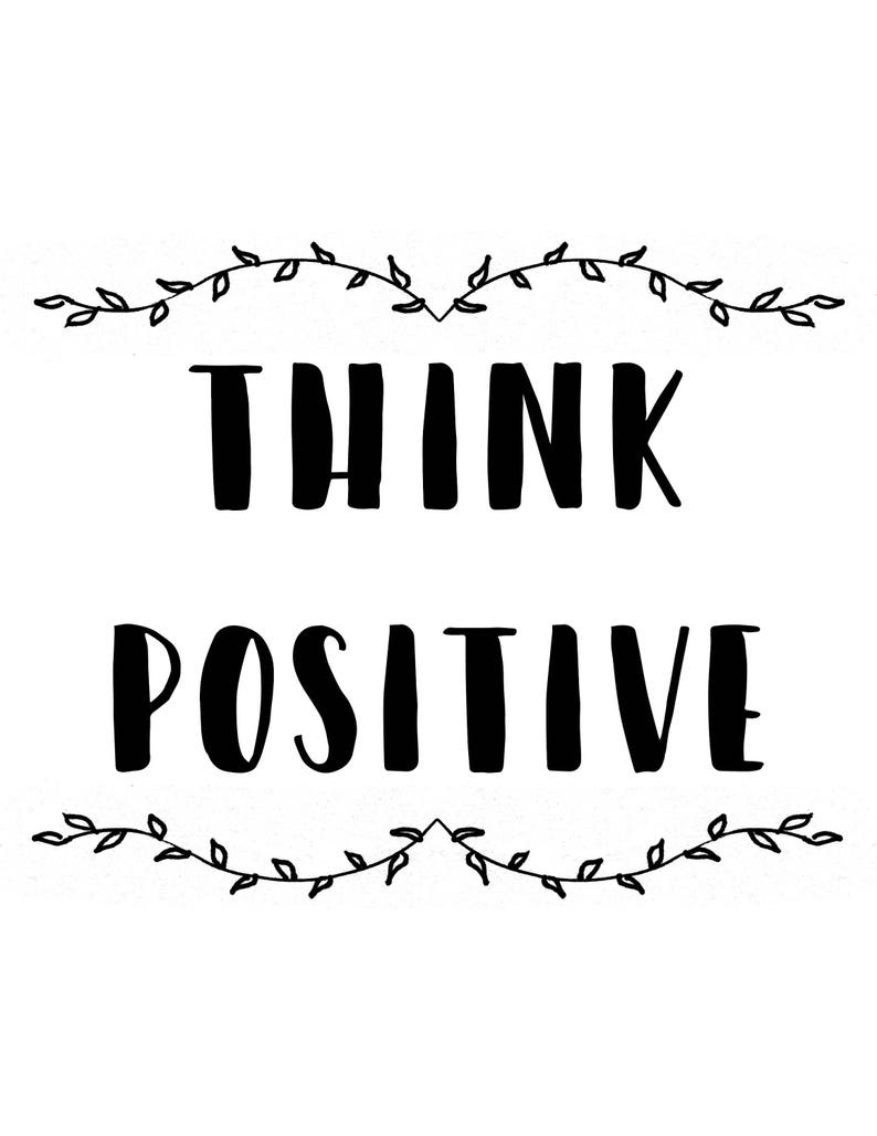 Think Positive Quote DIY Downloadable Printable Wall Art - Etsy