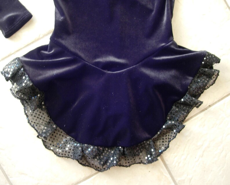 Handmade Black Confetti sequin disco velvet Competition Figure | Etsy