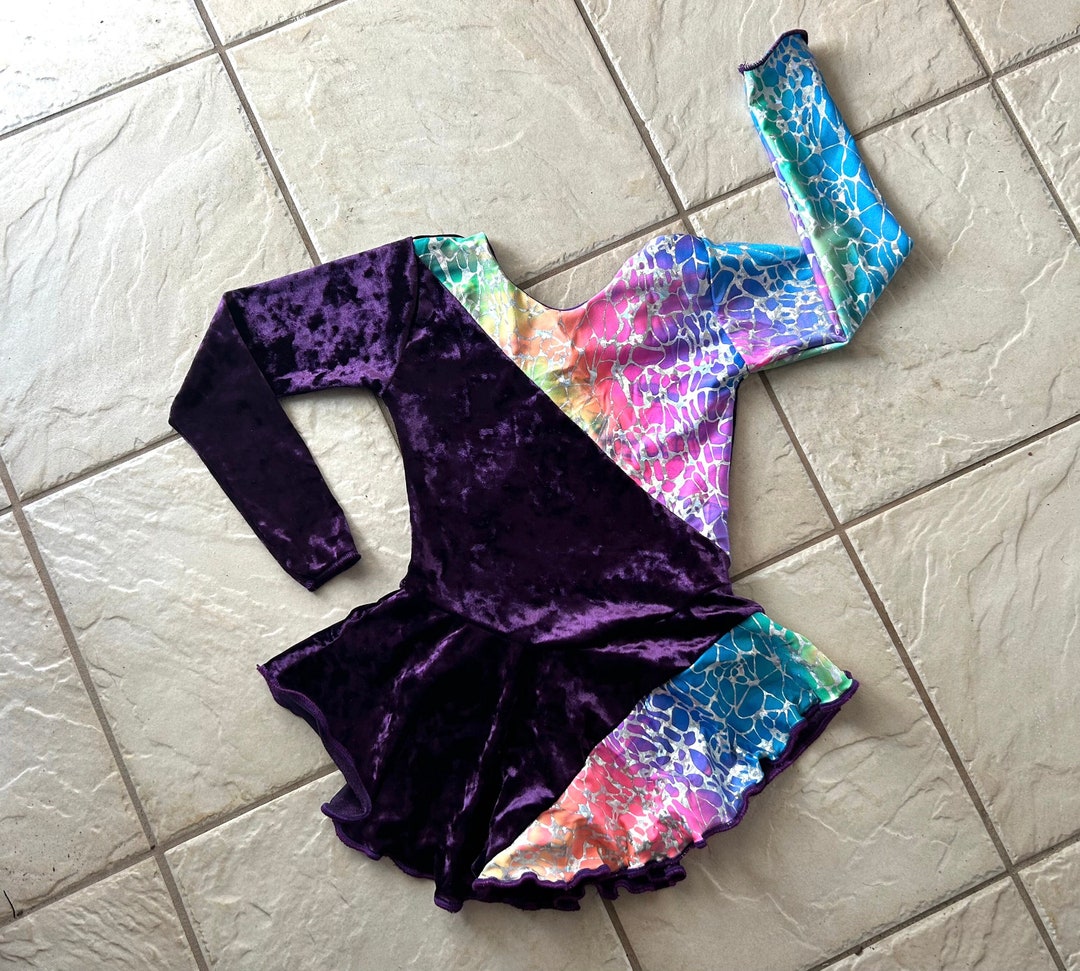 Handmade Girls Metallic Purple Velvet Disco Competition Figure - Etsy