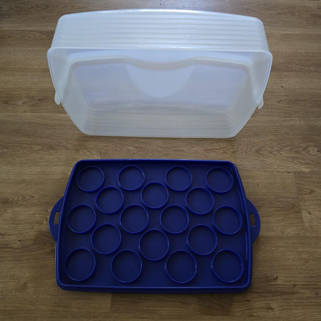 Tupperware Cupcake/cake Carrier blue - Etsy