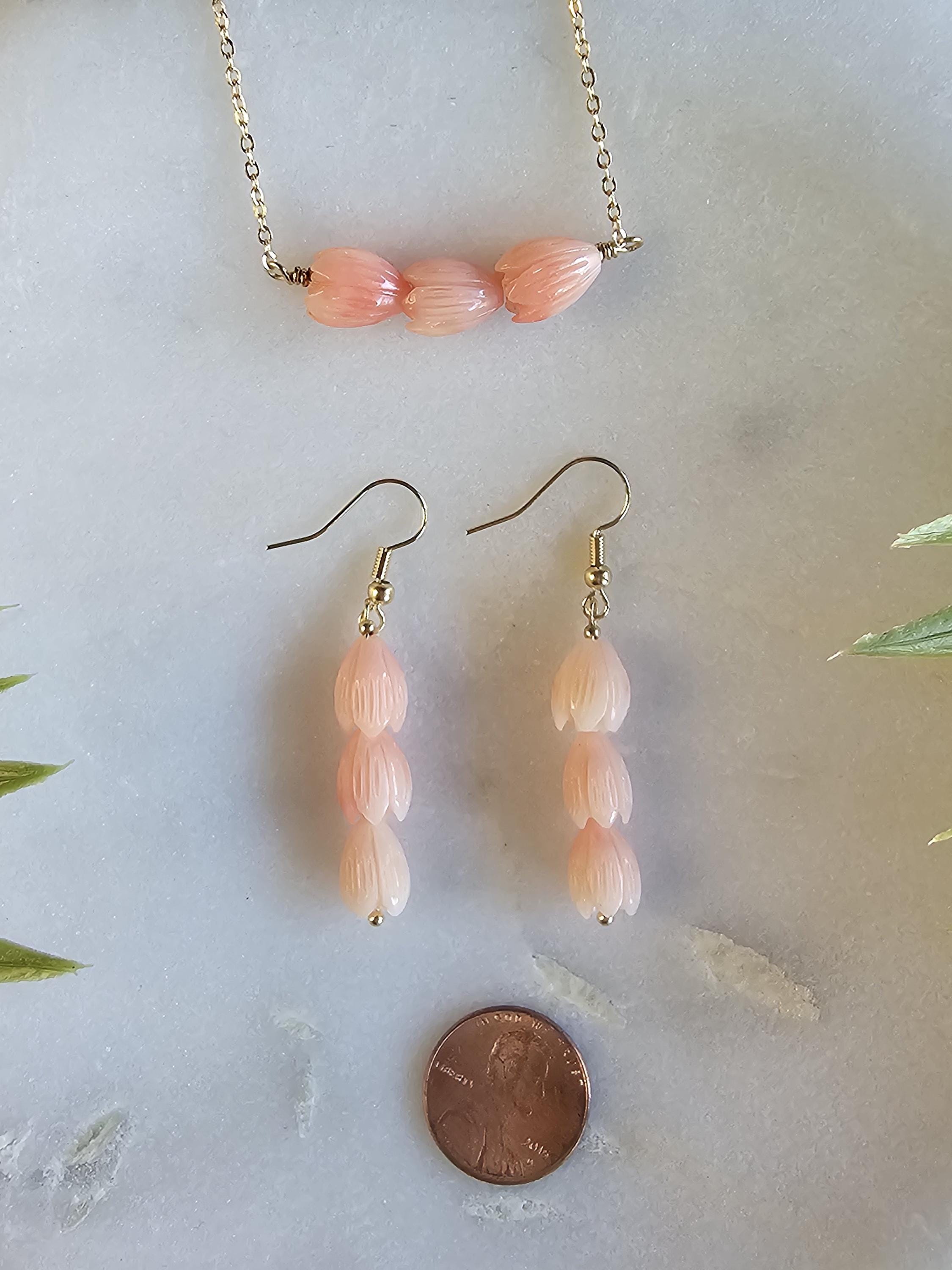 Pink Triple Pikake Necklace, 14k - Etsy