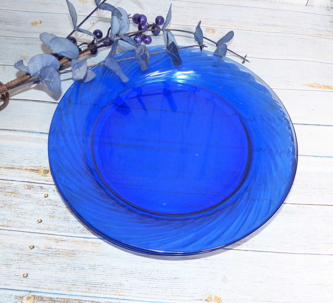 PYREX Festiva Cobalt Glass Dinner Plates 10.75 Set of - Etsy