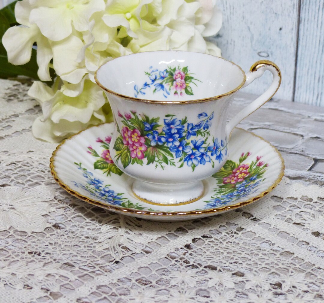 Paragon Vintage Fine Bone China Tea Cup and Saucer Beautiful Blue ...