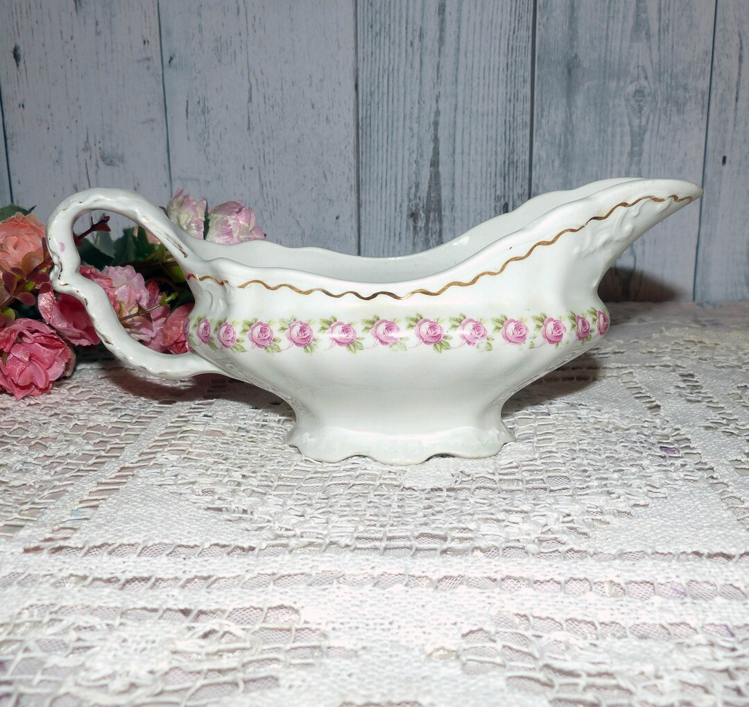 Stanley Pottery Burslem England Gravy Boat Antique With Rosebuds - Etsy