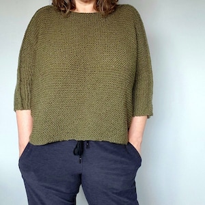 Boxy Knit Sweater Pattern: Reversible Cropped Design (PDF Pattern) - Etsy