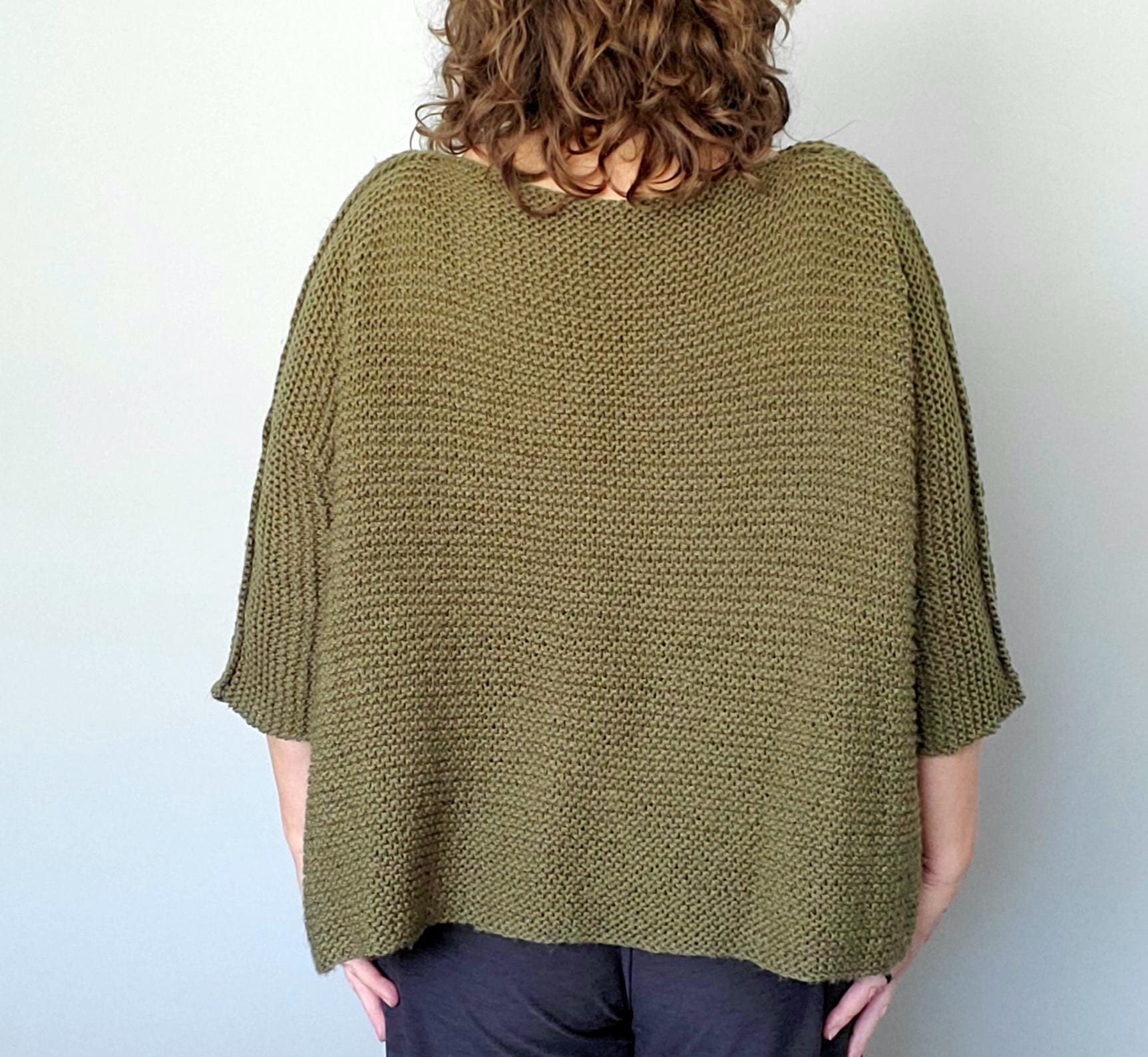 Boxy Knit Sweater Pattern: Reversible Cropped Design (PDF Pattern) - Etsy
