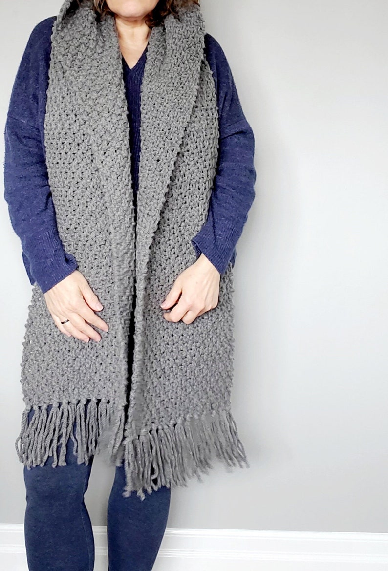 Knit Hooded Scarf Pattern, Chunky Acrylic Yarn (PDF Pattern) - Etsy