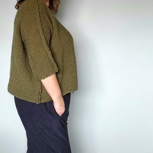 Boxy Knit Sweater Pattern: Reversible Cropped Design (PDF Pattern) - Etsy