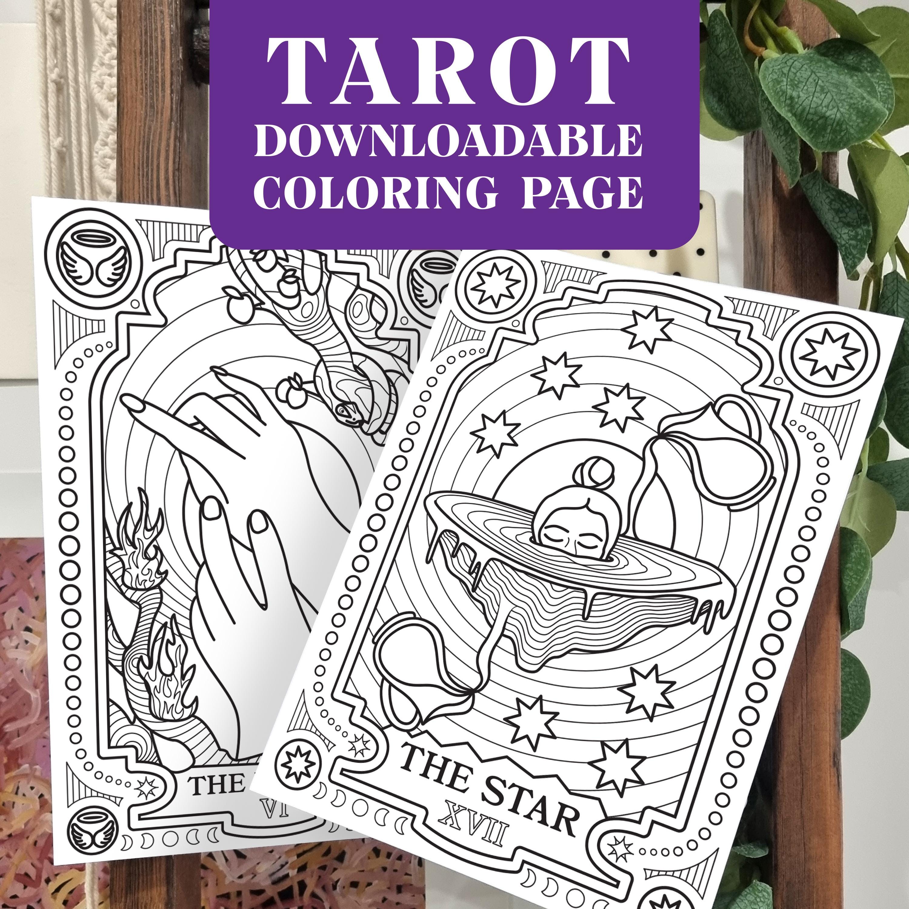 Major Arcana Tarot Coloring Pages – 22 Hand-drawn Illustrations ...