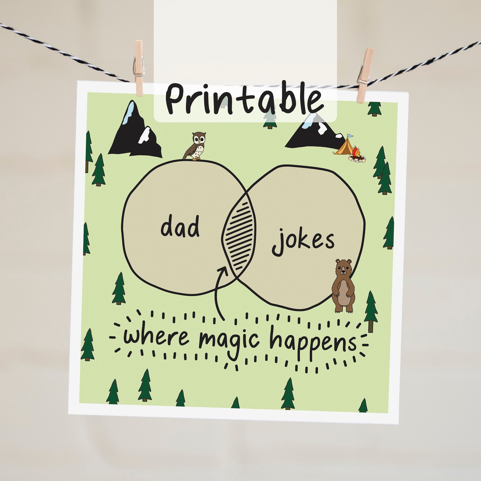 PRINTABLE Dad Jokes Card DOWNLOADABLE Funny Father's Day | Etsy