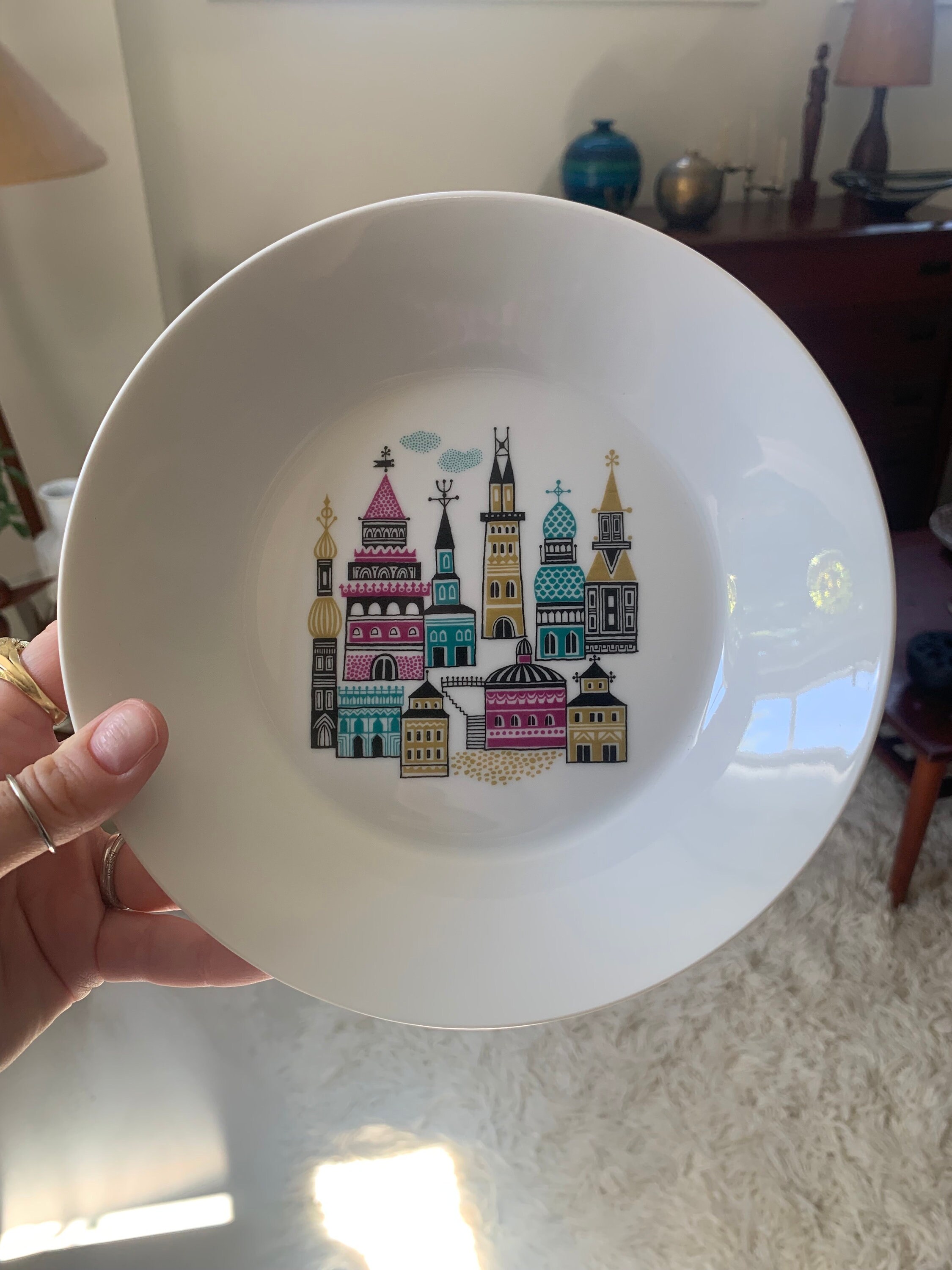 Vintage Melitta Germany Porcelain City Scene Shallow Bowl Wall Art GER ...