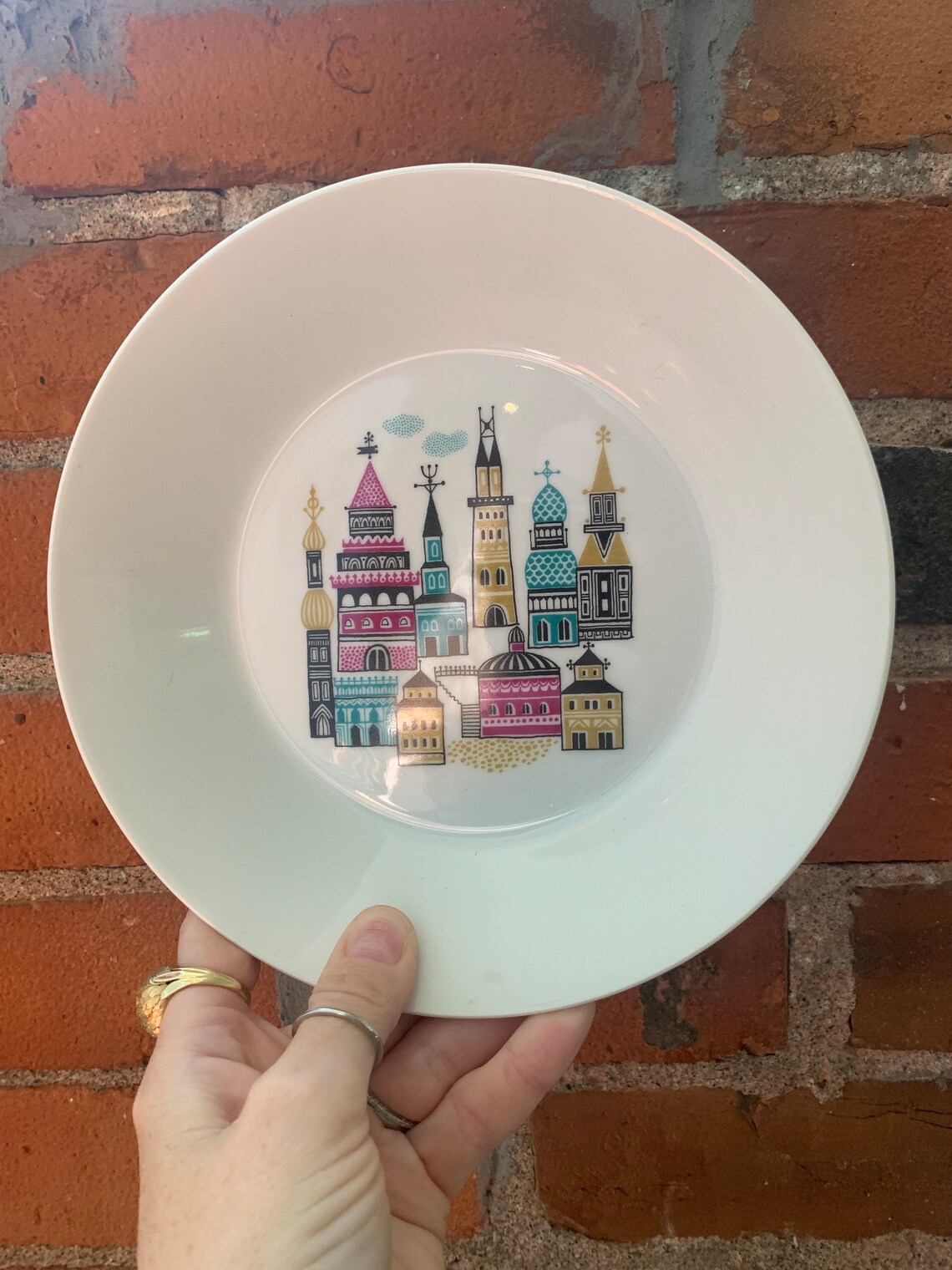 Vintage Melitta Germany Porcelain City Scene Shallow Bowl Wall Art GER ...