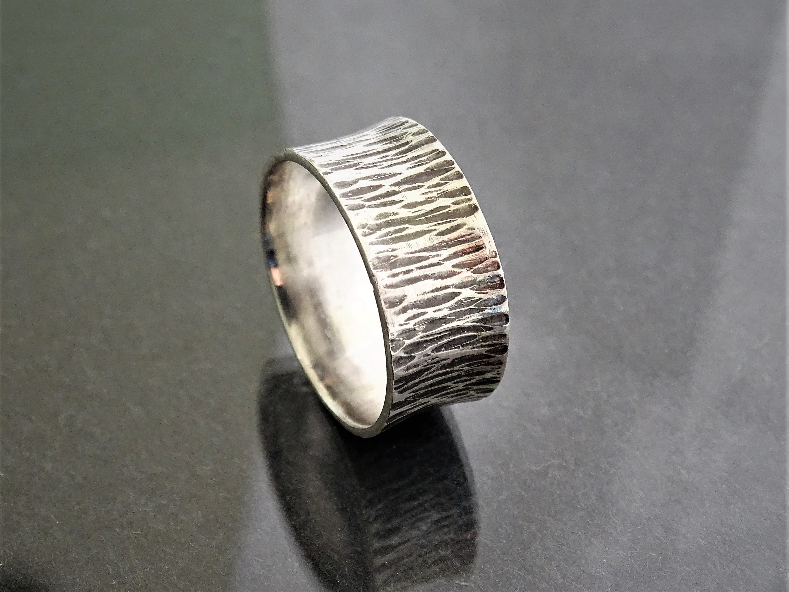 Wood Ring/Tree Bark Textured Ring/Nature Wedding Band/Wood | Etsy