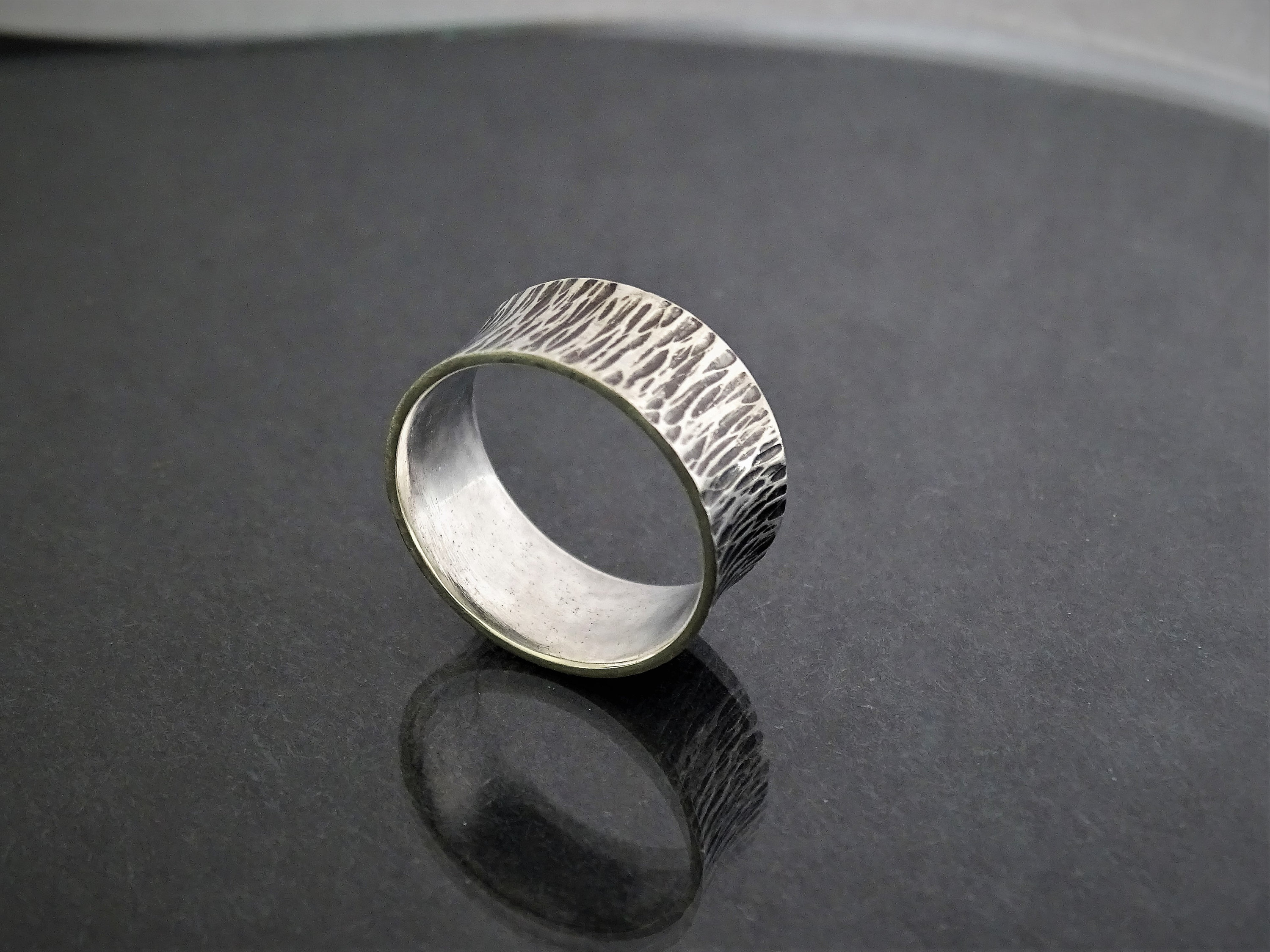 Wood Ring/Tree Bark Textured Ring/Nature Wedding Band/Wood | Etsy