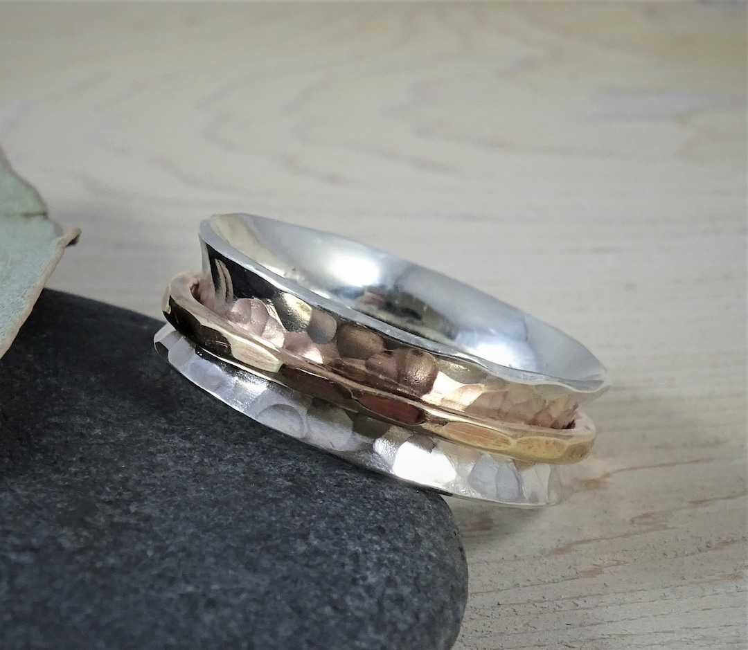 Fidget Ring | Spinner Ring | Worry Ring for Men Women | Sz 8 Figet Midi ...