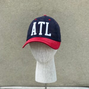 Navy With White ATL Letters and Red Bill Handmade ATL Atlanta Baseball ...