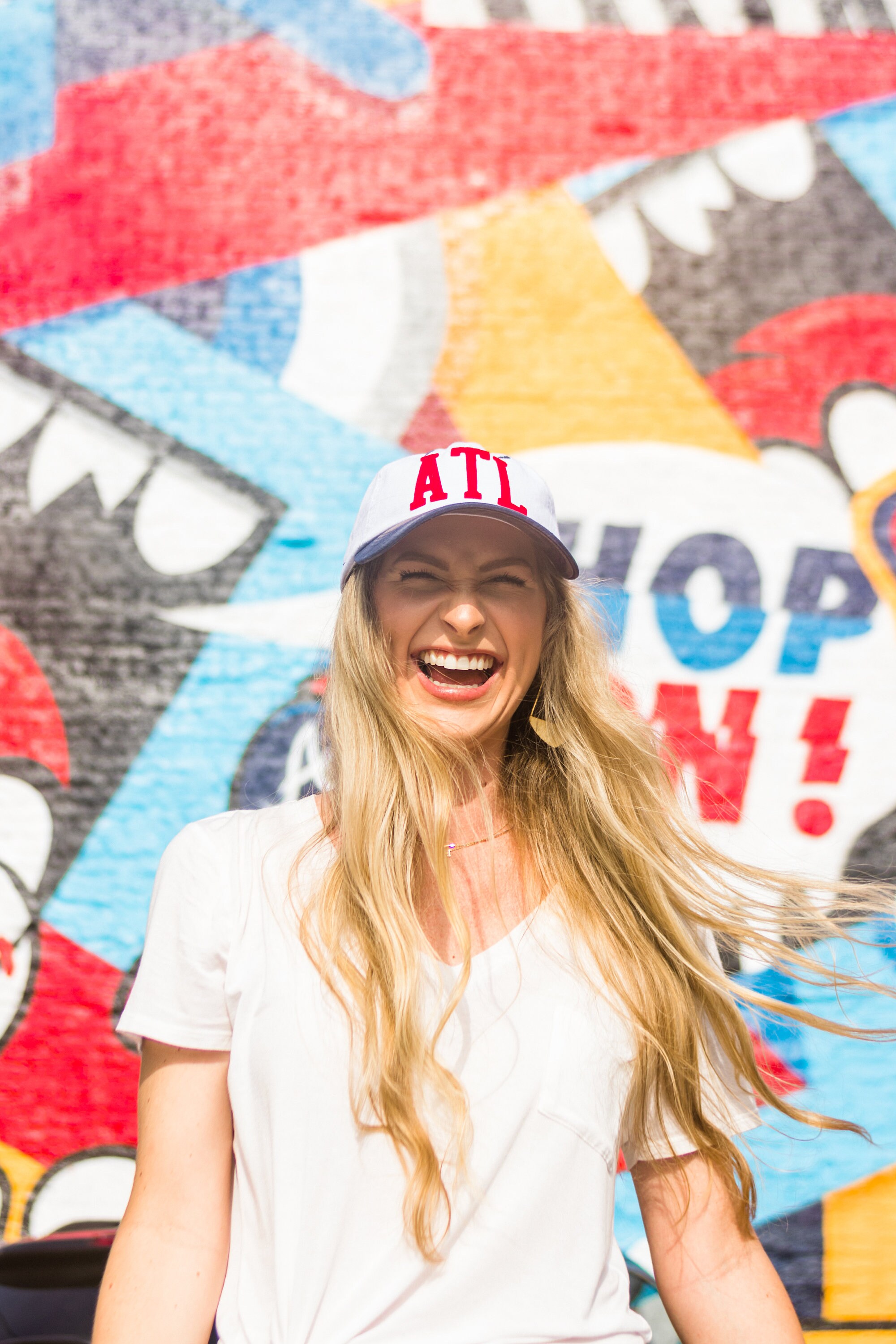 White With Red ATL Letters and Navy Bill Handmade ATL Atlanta Baseball ...