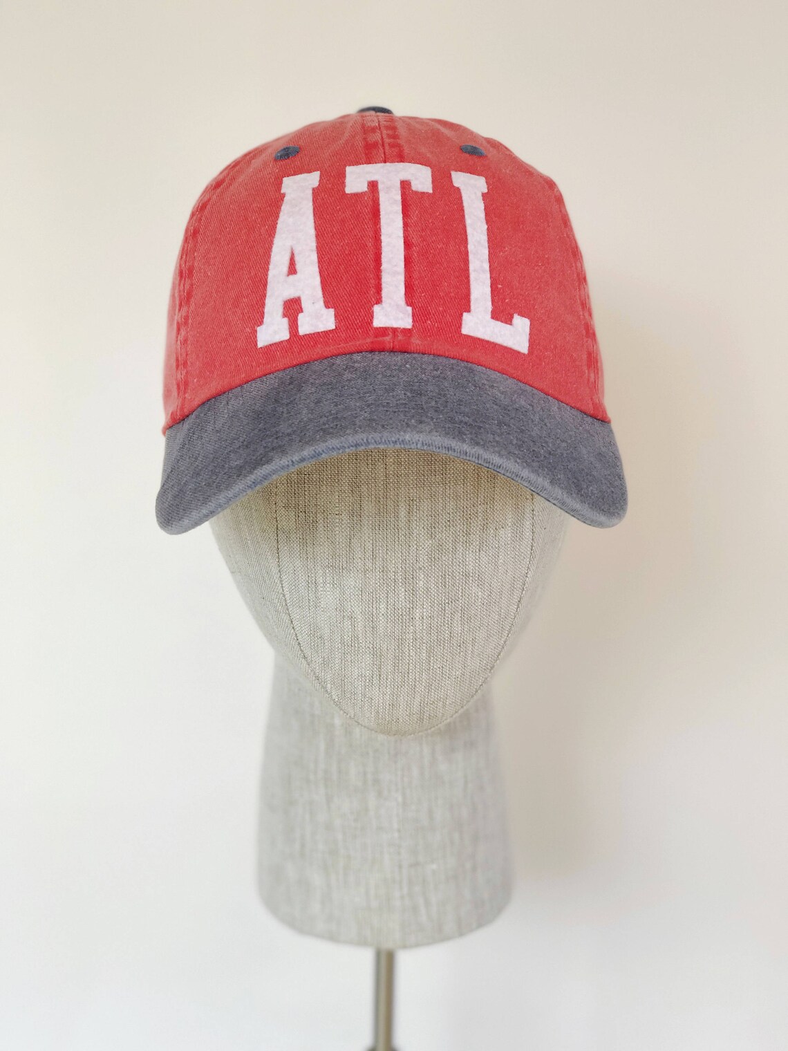 Red With White ATL Letters and Navy Bill Handmade Atlanta ATL - Etsy