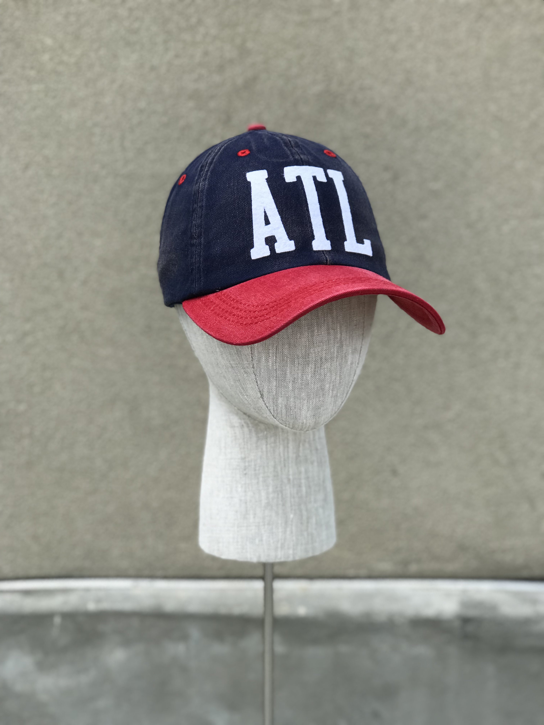 Navy With White ATL Letters and Red Bill Handmade ATL Atlanta | Etsy