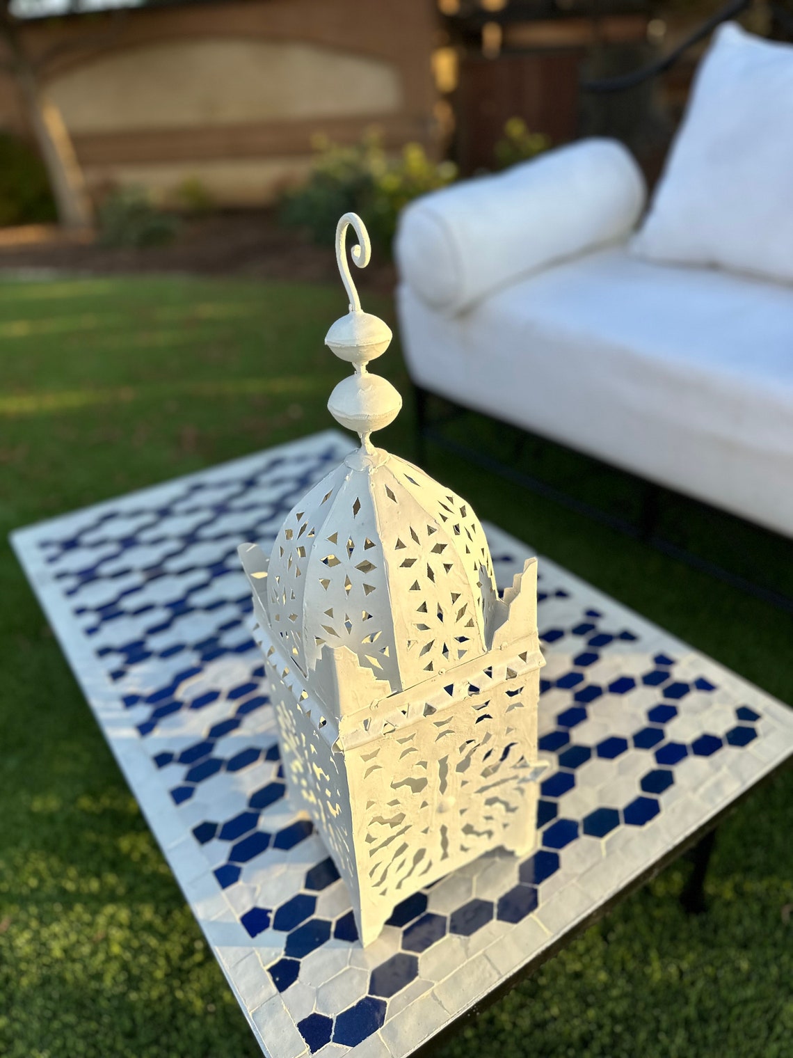 Zara Indoor/outdoor Authentic Moroccan Mosaic Zellige & Iron Coffee ...