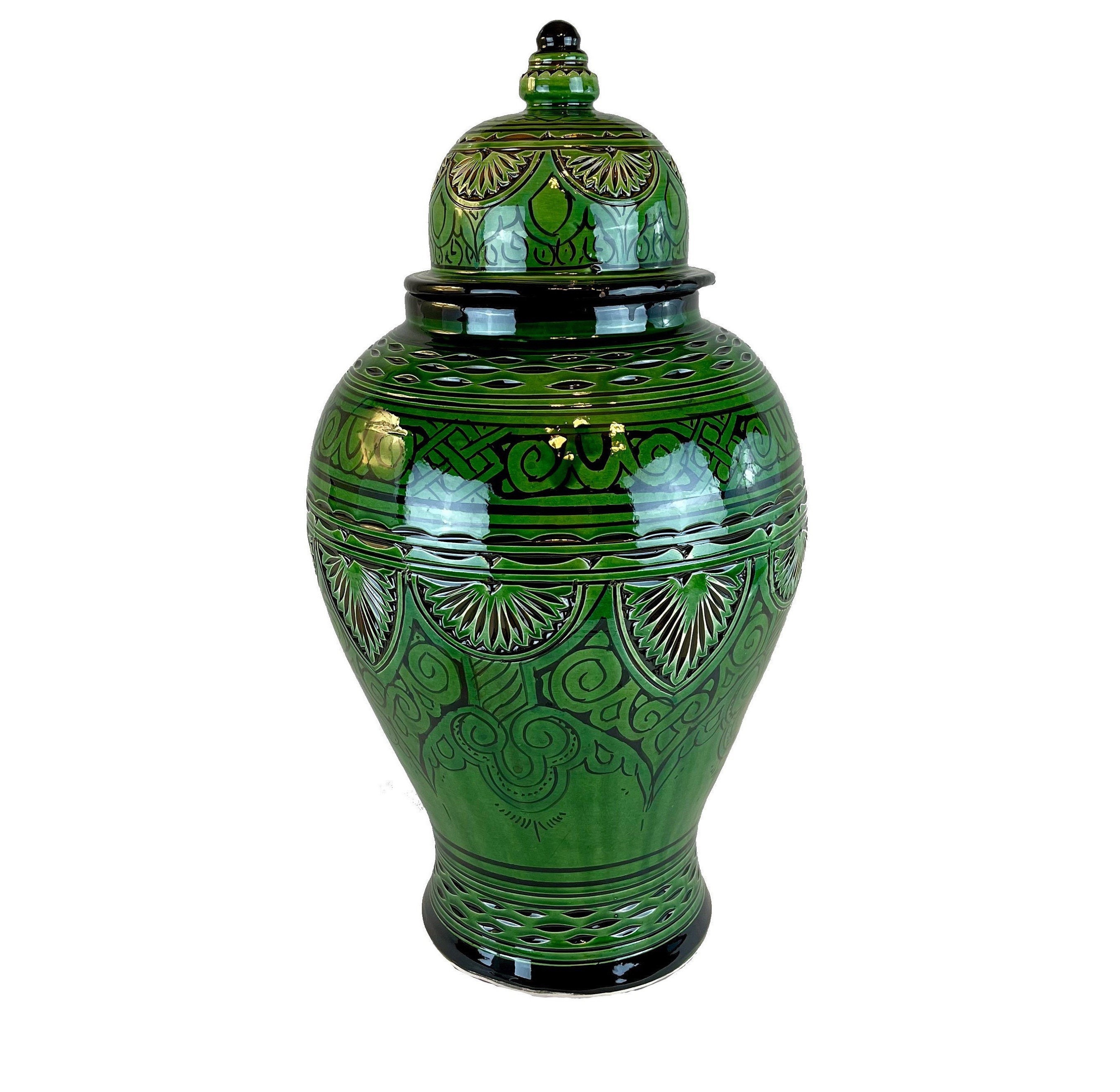 AMIRA Oversized Engraved 20 Inch Moroccan Ceramic Floor Vase by ...