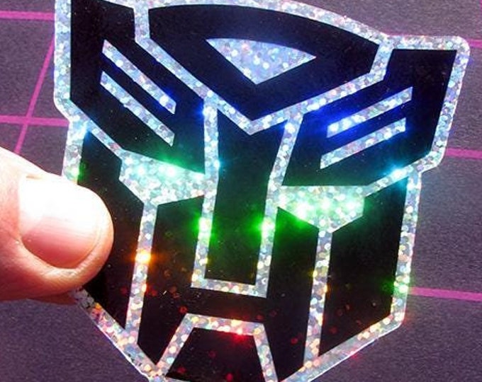 Autobot Sticker - Transformers Faction Logo Shiny Glittery Die Cut ...