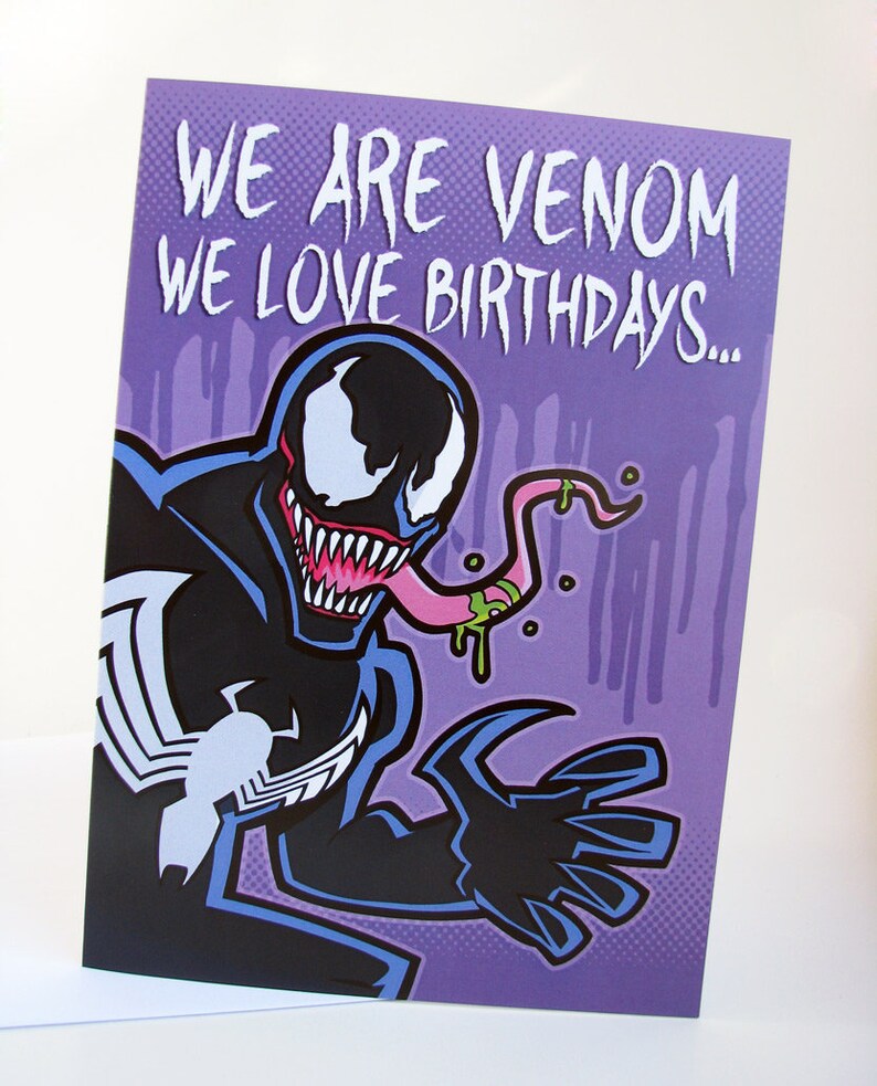 Venom Birthday Card Professional Quality Marvel Comics | Etsy Canada
