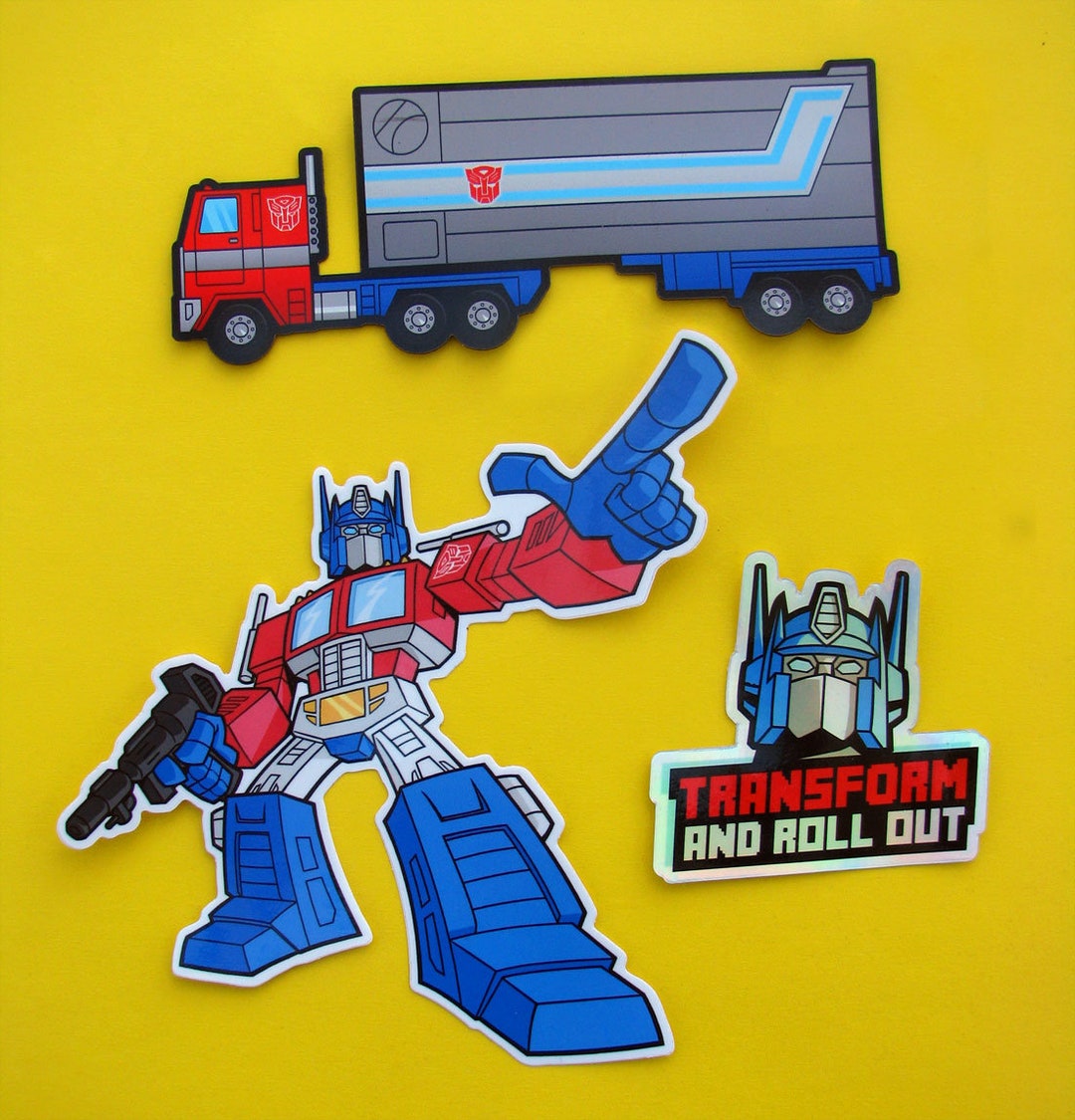 Optimus Prime Sticker Set Transformers G1 Style 6.5 Truck, Holographic ...