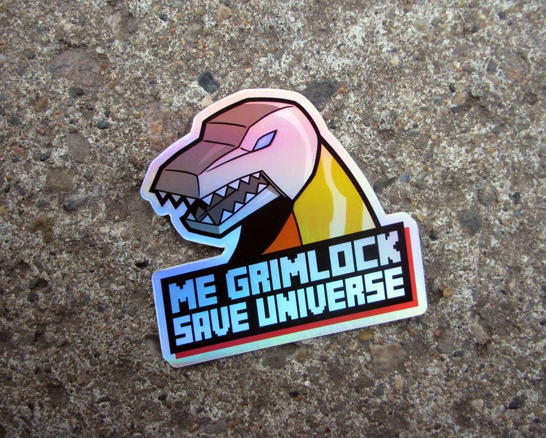Grimlock Holographic Sticker Transformers Die Cut Metallic - Etsy