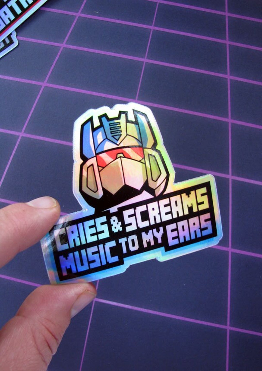 Soundwave Holographic Sticker - Transformers Die Cut Decal for Laptop ...
