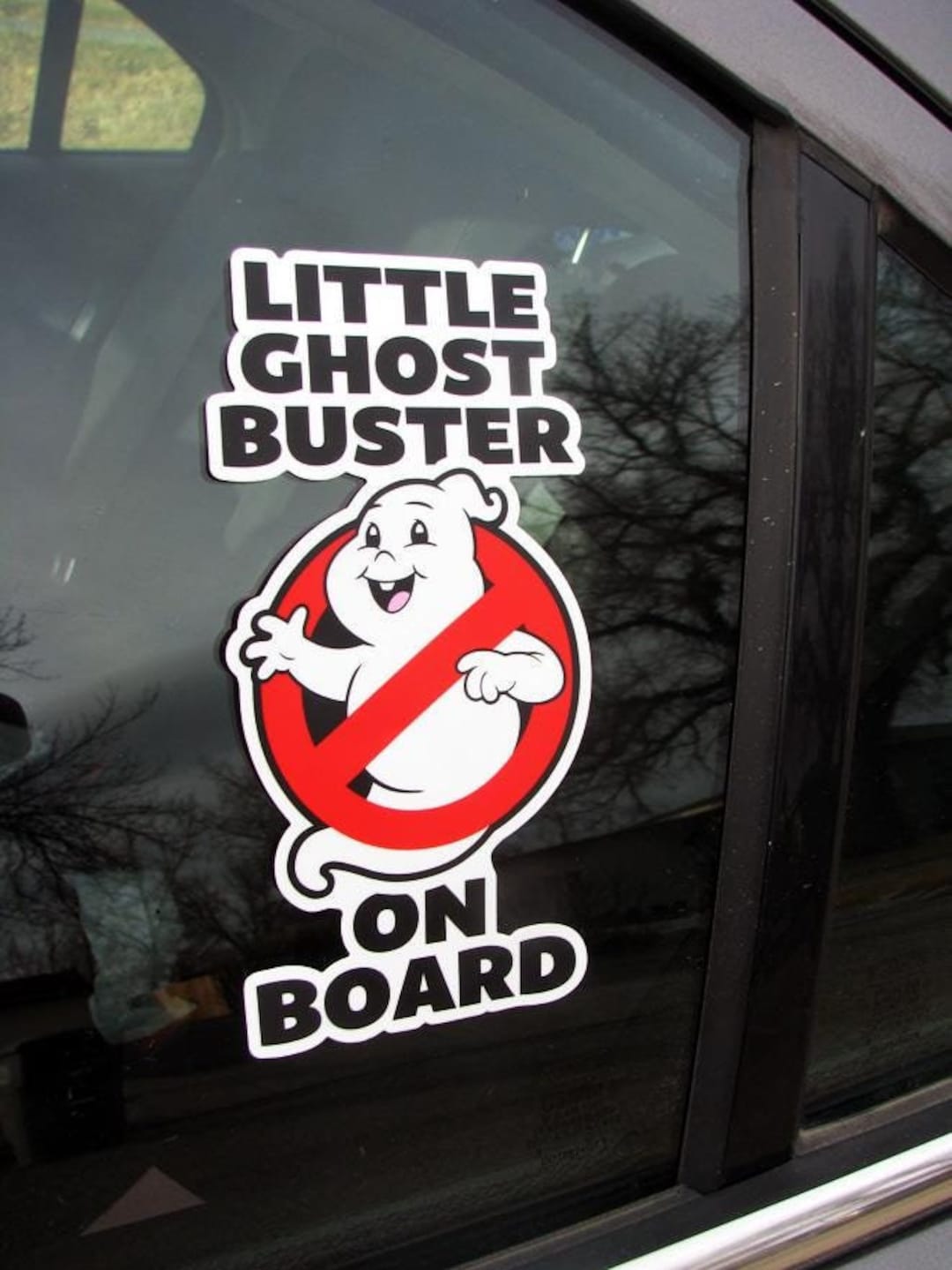 Little Ghostbuster on Board Sticker 6.5" Cute Baby Ghost Ghostbusters ...