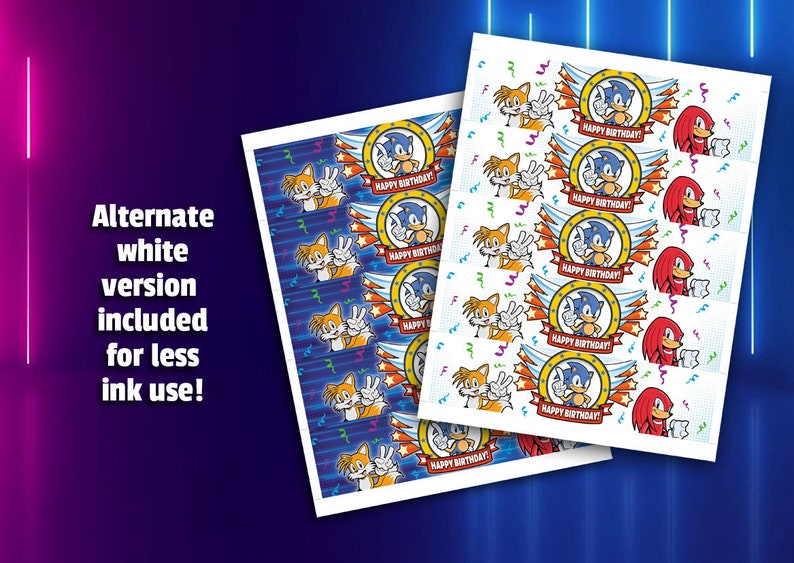 Sonic Digital Water Bottle Labels 8 X 2 Sonic - Etsy