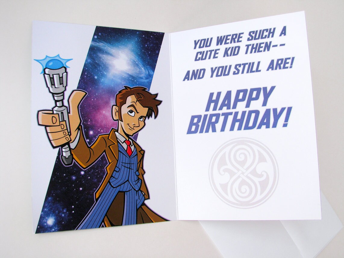 Doctor Who Birthday Card 5 X 7 Featuring 10th Doctor - Etsy