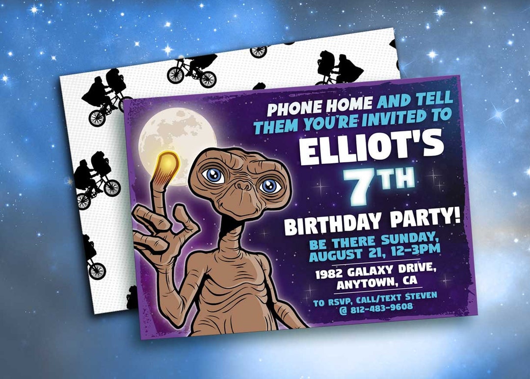 E.T. Printable Digital Birthday Invitation Personalized for Child or ...