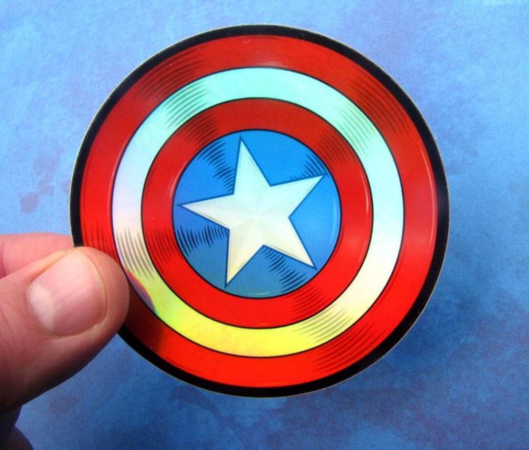 Captain America Shield Holographic Sticker - Die Cut Spider-man Decal ...