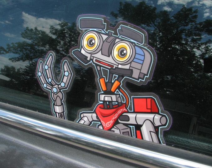 BIG Peeking Johnny Five Vinyl Sticker Johnny 5 Decal for Car or Vehicle ...