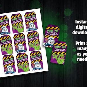 Ghostbusters Thank You Tags – Party Favor Printable (digital) - Etsy
