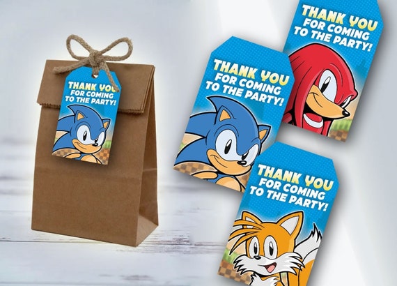 Sonic Thank You Tags Digital Printable Sonic the Hedgehog - Etsy UK