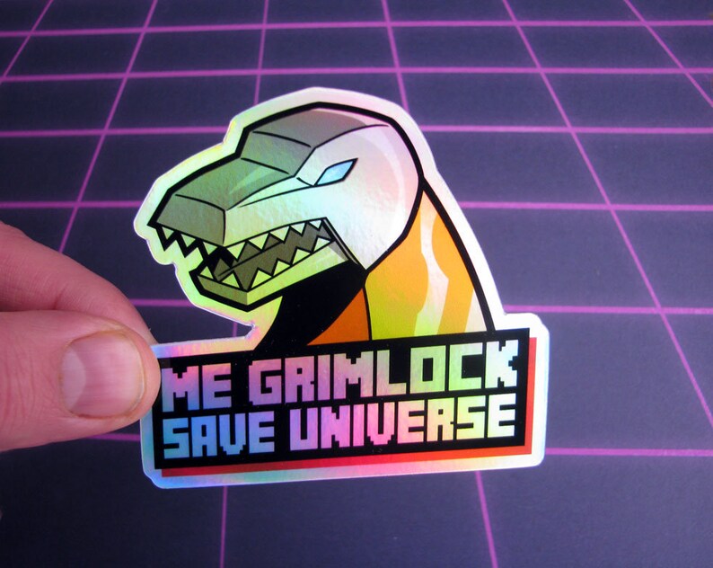 Grimlock Holographic Sticker Transformers Die Cut Metallic - Etsy