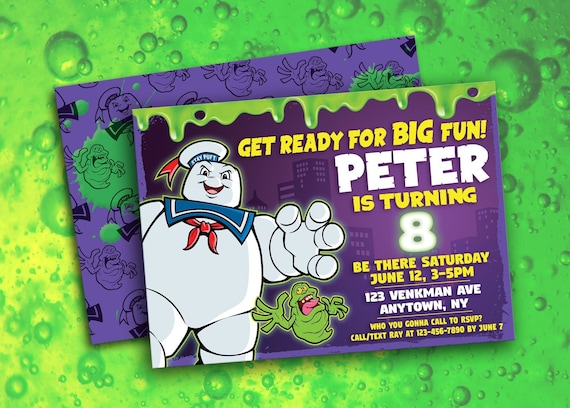 Ghostbusters Printable Birthday Invitation Personalized for | Etsy