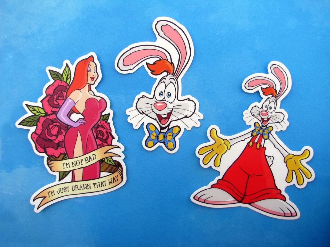 Roger Rabbit Vinyl Sticker Set - Roger Jessica Rabbit Cartoon Die Cut ...