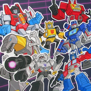 Transformers Vinyl Sticker Set of 7 - Optimus Prime Megatron Starscream ...